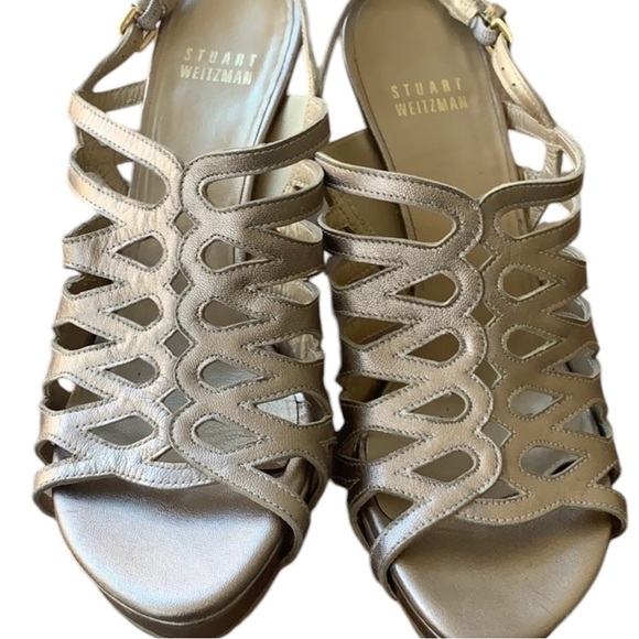 Stuart Weitzman | Shoes | Stuart Weitzman Metallic Gladiator Sandle Sz ...